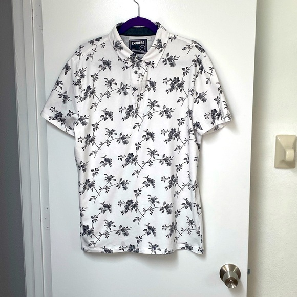 Express | Shirts | Express Mens Large Stretch Moisture Wicking White ...